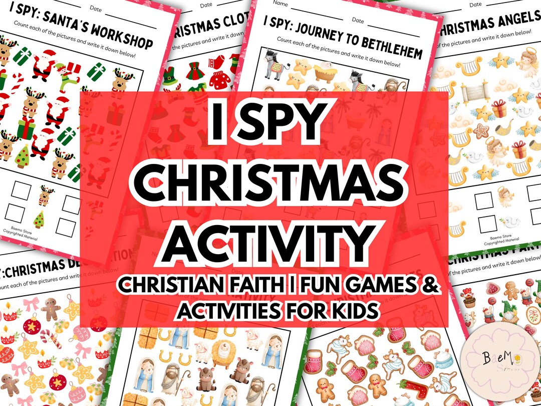 I Spy Christmas Activity: Counting Game, Seek and Find Worksheet ...