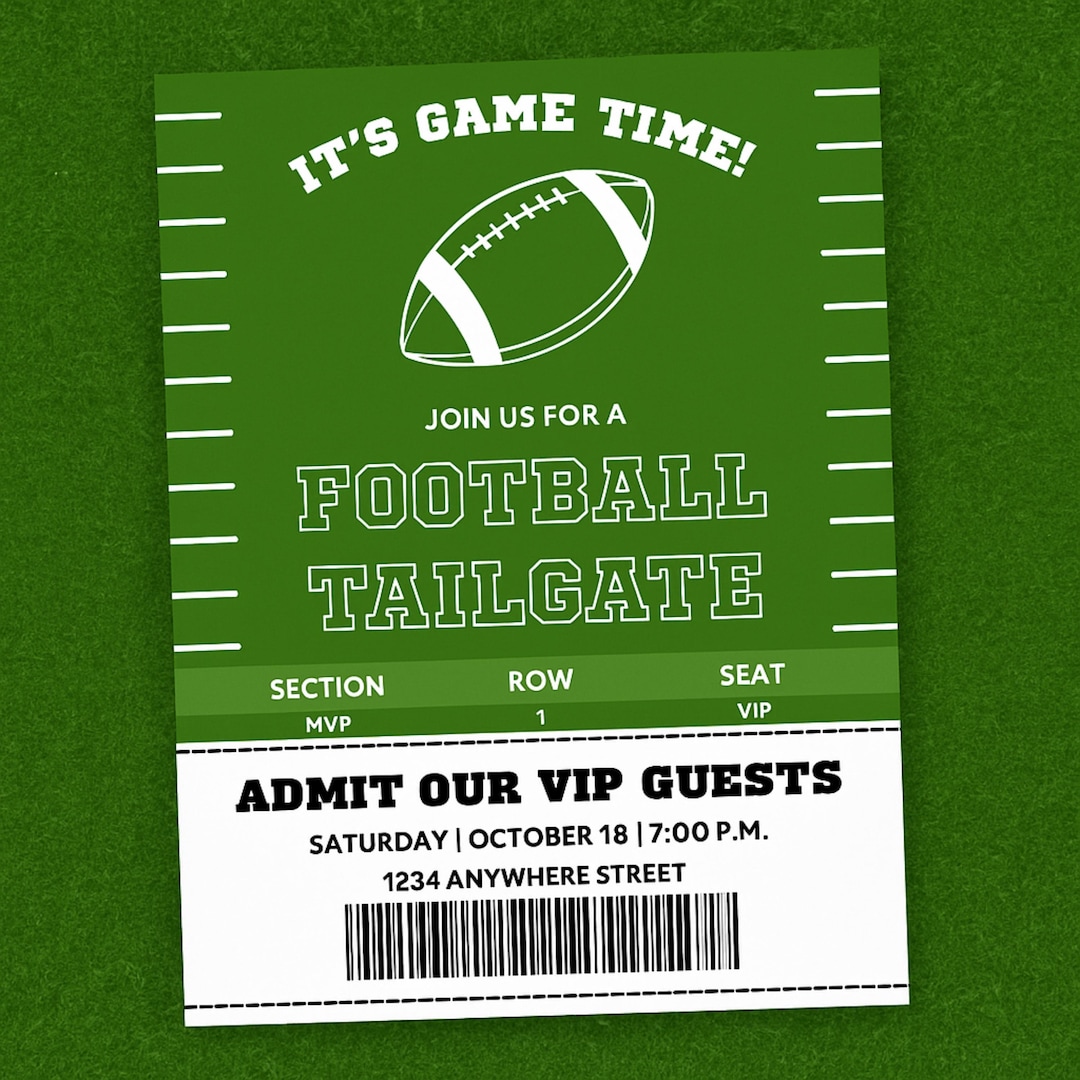 Editable Football Invite Template | Instant Download Party Invitation ...