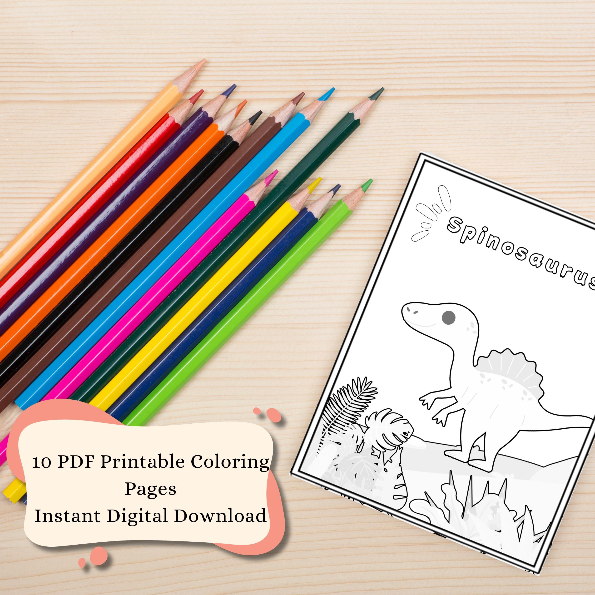 10 Printable Coloring Pages Dinosaur Coloring Pages Activity for Kids ...