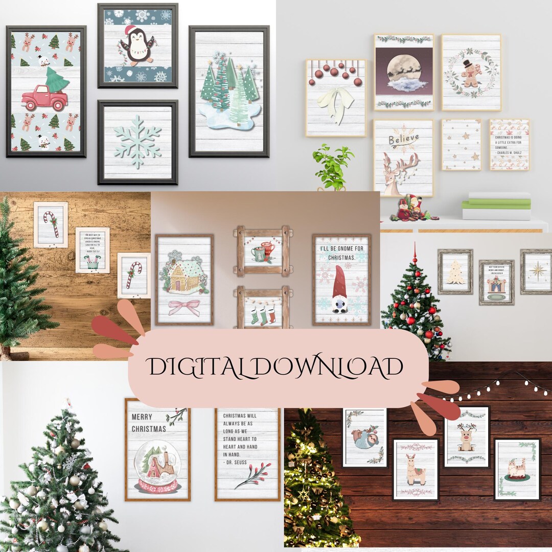 26 Christmas Wall Art Bundle Seasonal Prints Rustic Christmas Printable ...