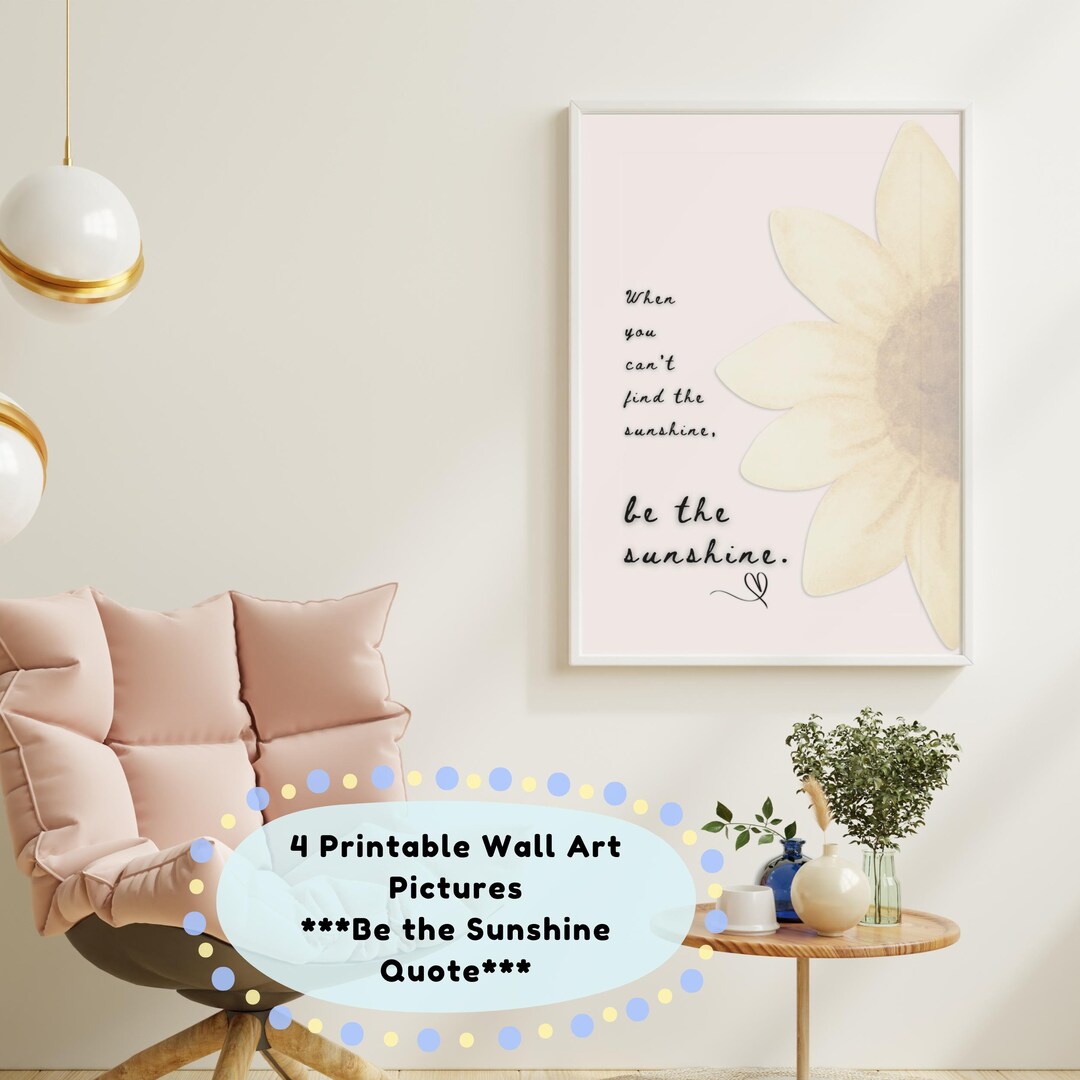 Sunflower Wall Art | Be the Sunshine Quote (PDF & JPG) - Etsy