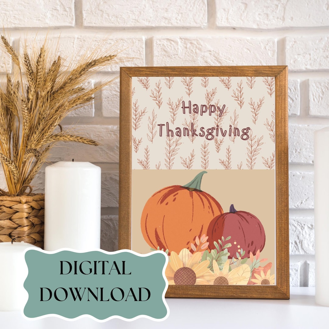 16 Seasonal Fall Halloween Thanksgiving Printable Wall Art Digital ...