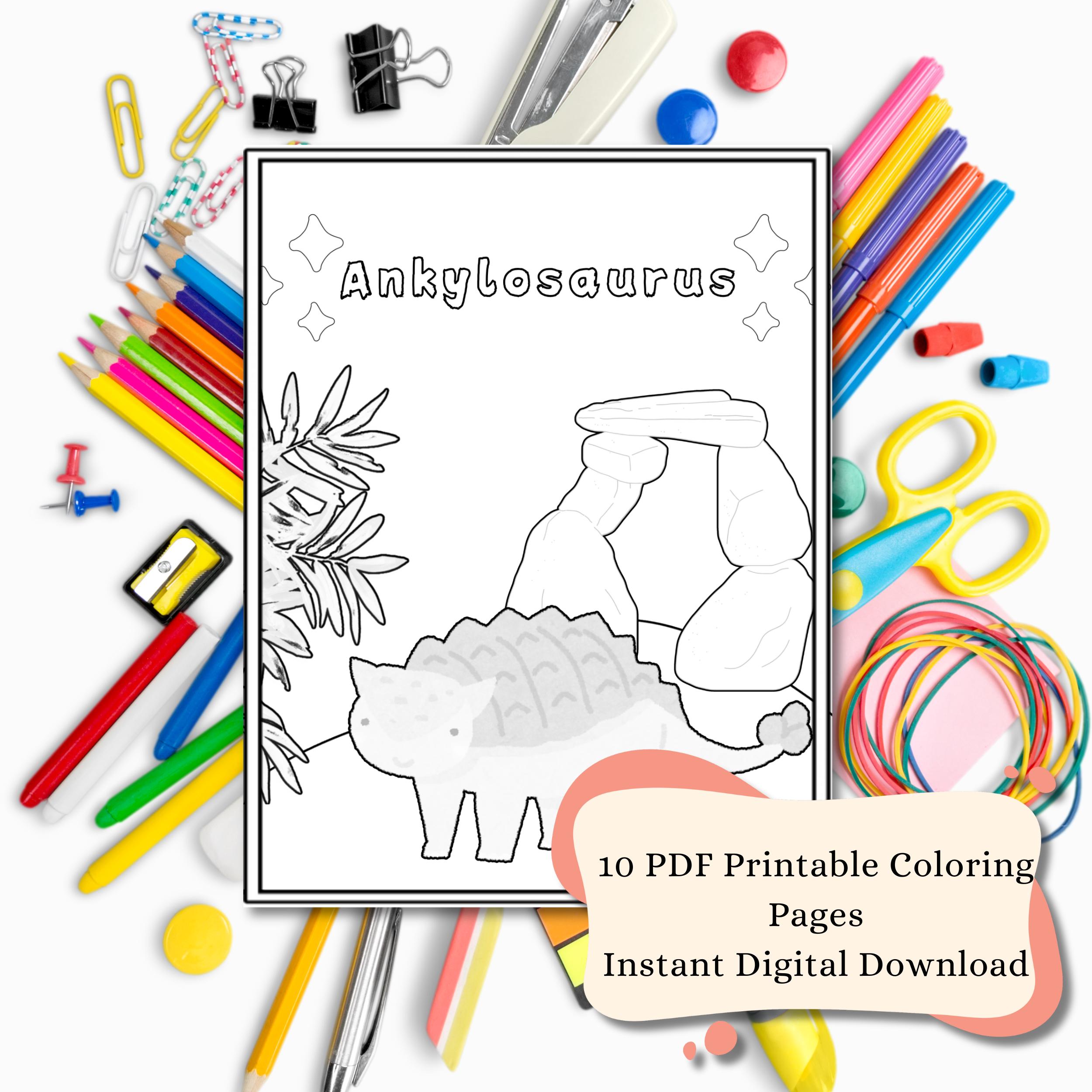 10 Printable Coloring Pages Dinosaur Coloring Pages Activity for Kids ...