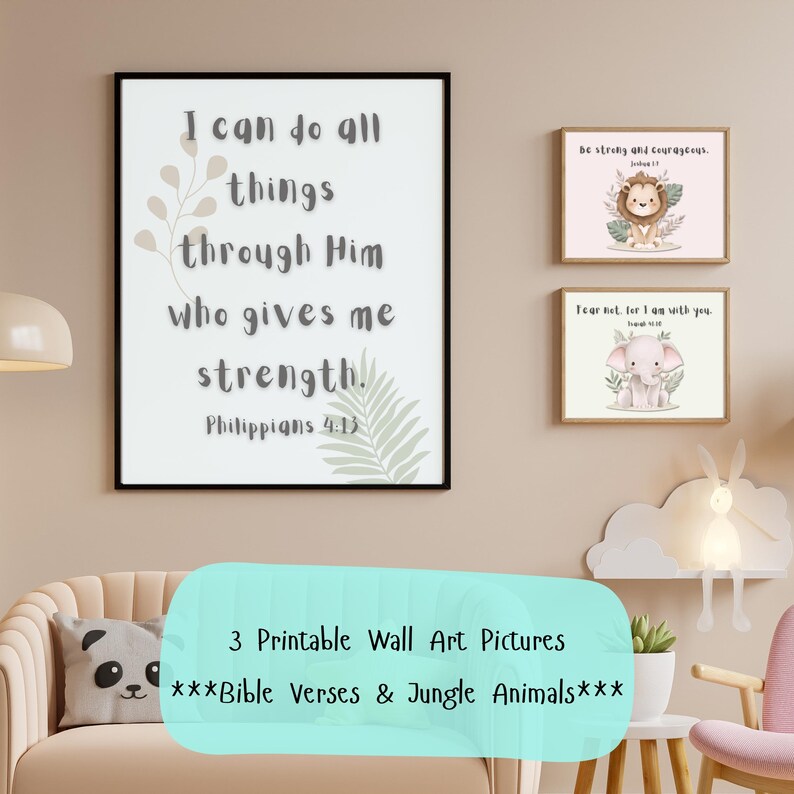 3 pósters imprimibles en formato PDF y JPG para pared, para guardería ...