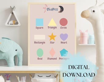 Months of the Year Educational Boho Printable Wall Art Digital Download ...