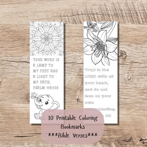 10 PDF & JPG Printable Coloring Bookmarks | Bible Verse Bookmarks ...