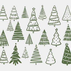 Christmas Tree Clipart Set Festive Holiday Icons Christmas Digital ...