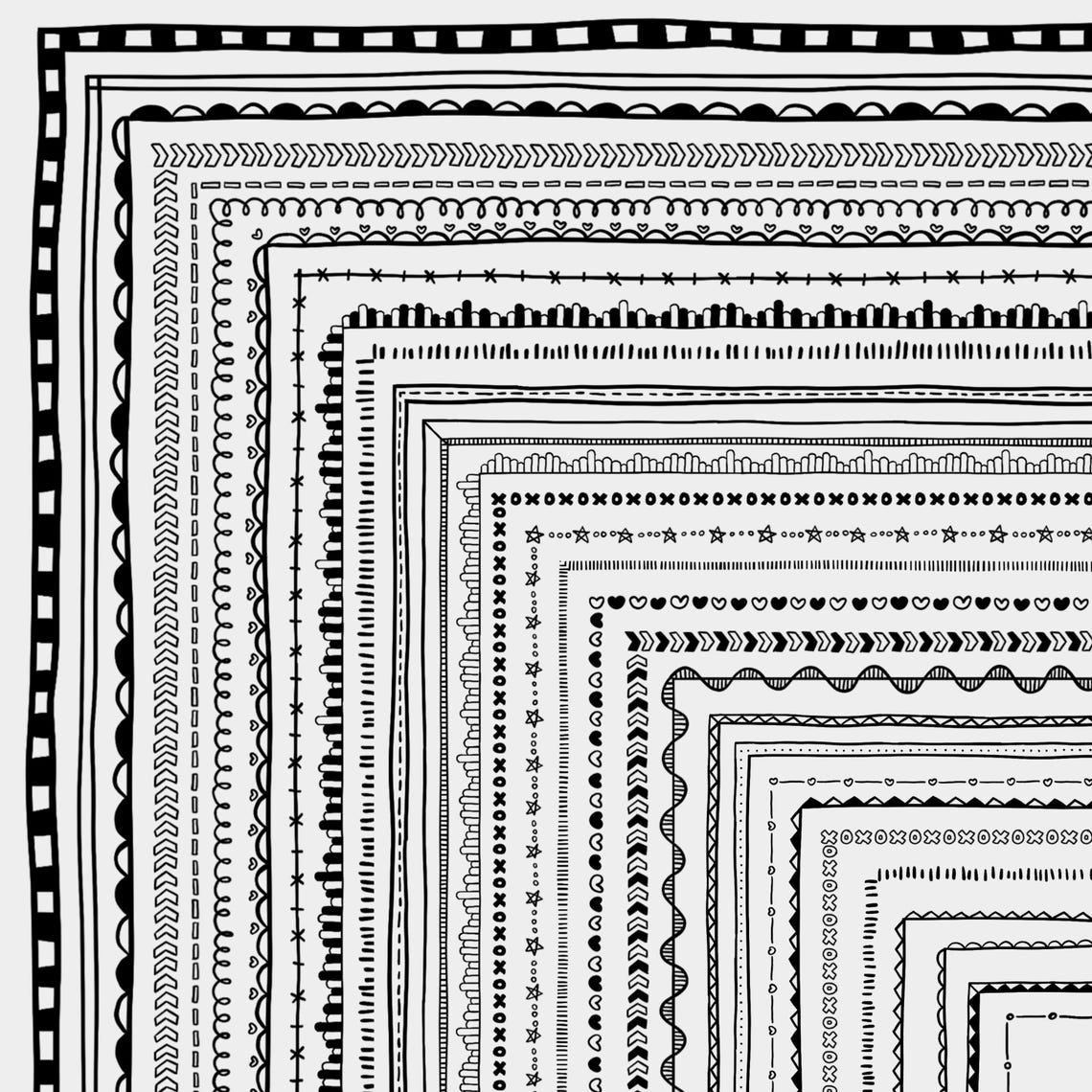 Hand-drawn Border Clipart: Doodle Frames, Planner Accents (SVG PNG) - Etsy