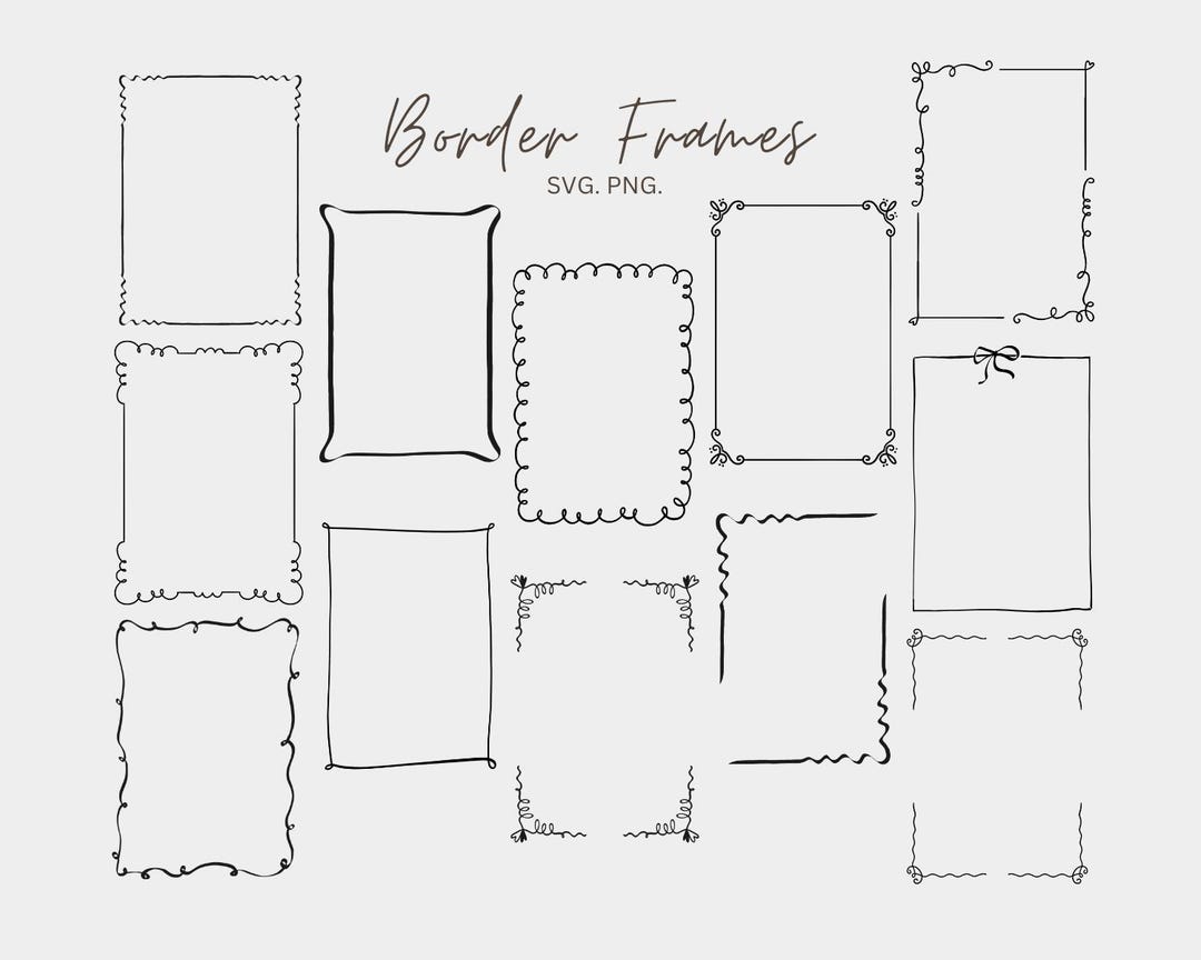 Hand Drawn Border Clipart Frames, Doodle, Planner, Letter Frame, Cute ...