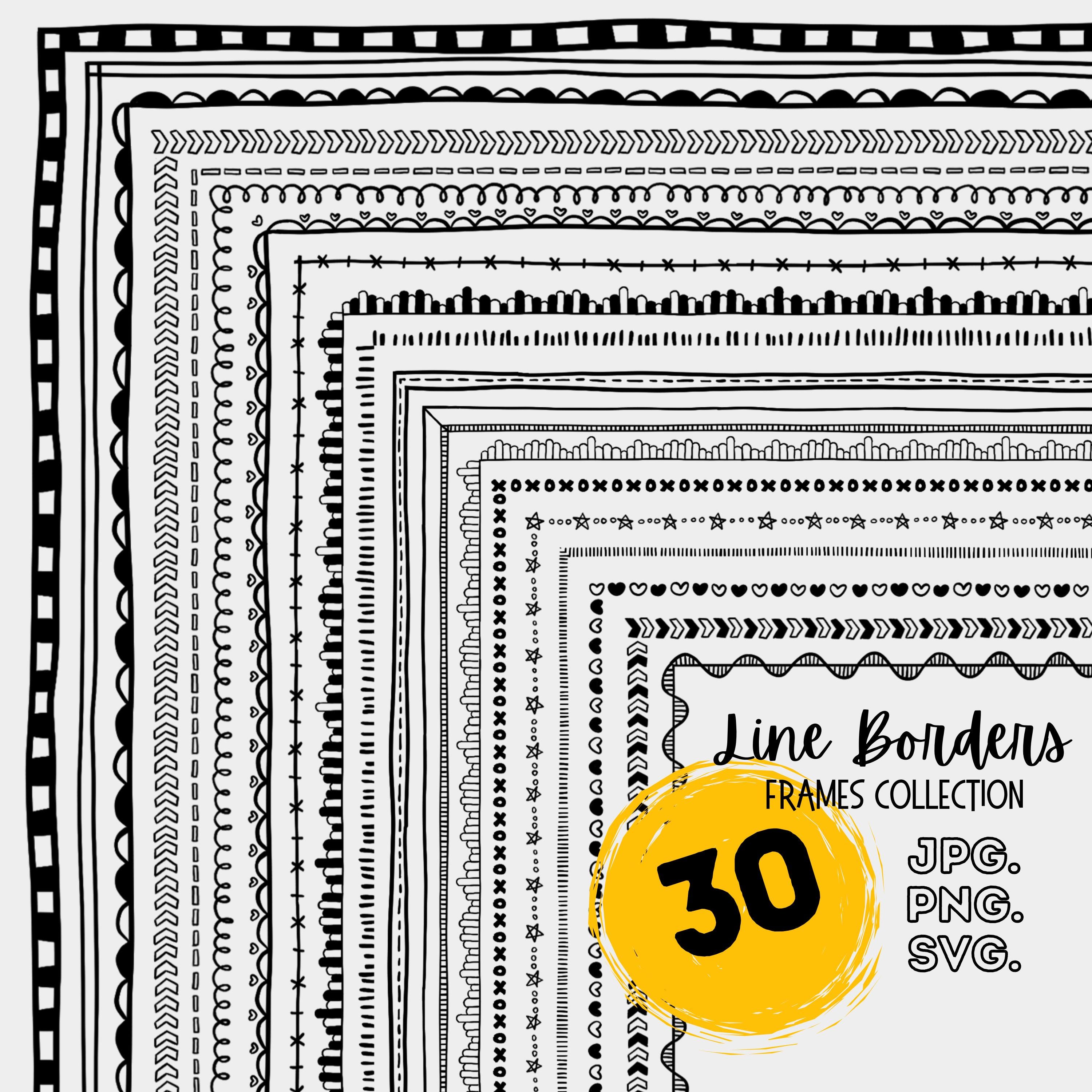 Hand-drawn Border Clipart: Doodle Frames, Planner Accents (SVG PNG) - Etsy