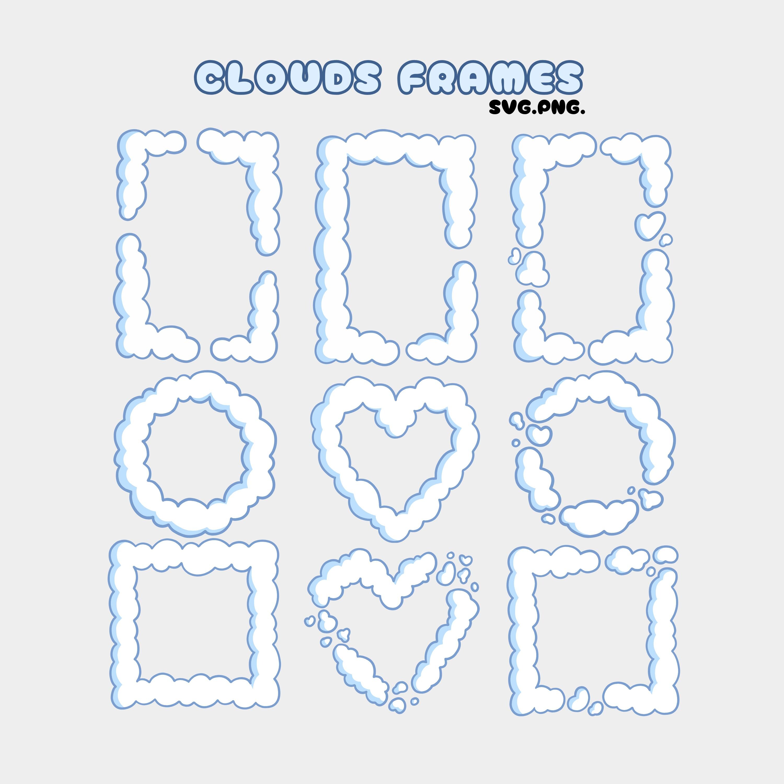 Clouds Frames Clipart Collection | Border Elements | Invitation Icons ...