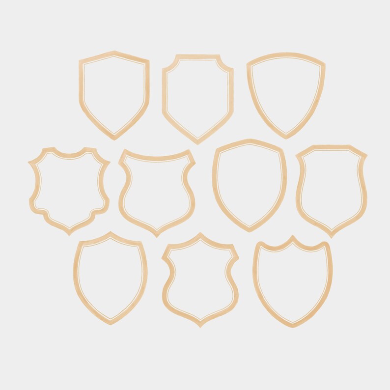 Watercolor Crest Frames Clipart - Hand-painted Shield PNG Frames for ...