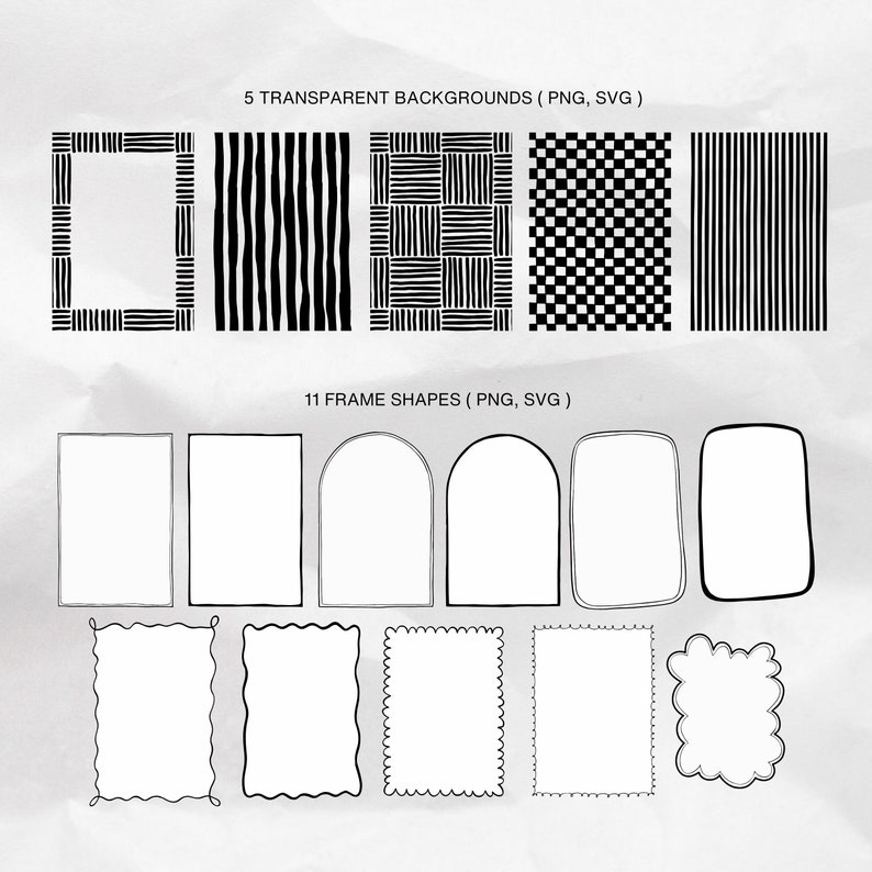 Hand-drawn Doodle Frames Clipart: Invitation Border Elements (SVG PNG ...