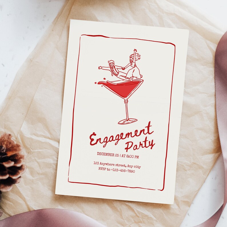 Couple's Party Splash Clipart | Elegant Engagement, Anniversary ...