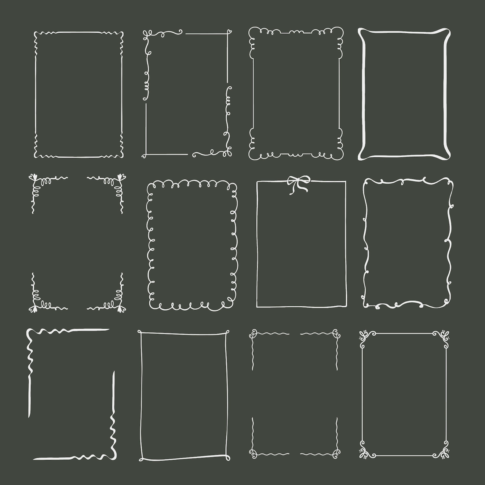 Hand-drawn Border Clipart Frames, Doodle Letter Frame (SVG, PNG) - Etsy