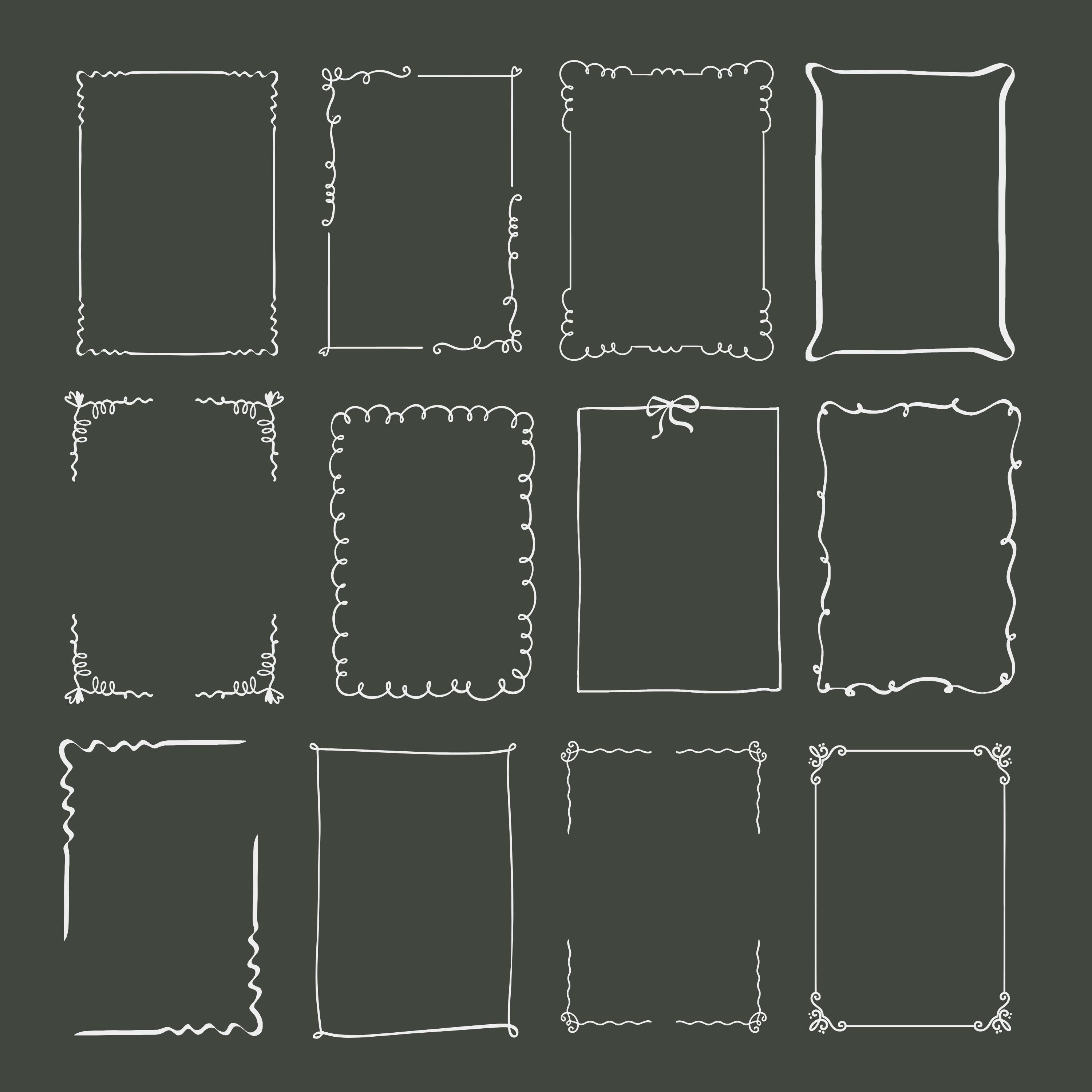 Hand Drawn Border Clipart Frames, Doodle, Planner, Letter Frame, Cute ...