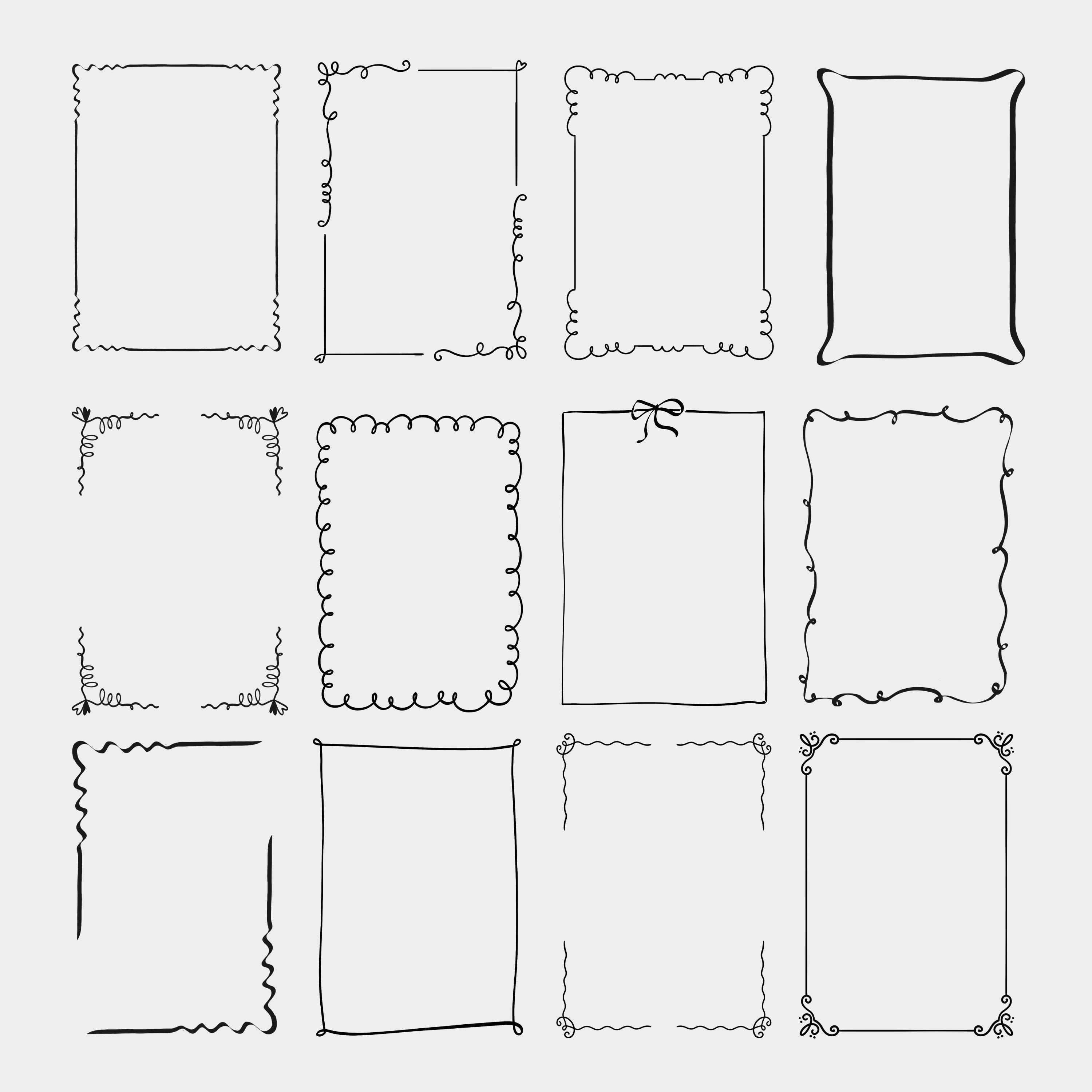 Hand Drawn Border Clipart Frames, Doodle, Planner, Letter Frame, Cute ...