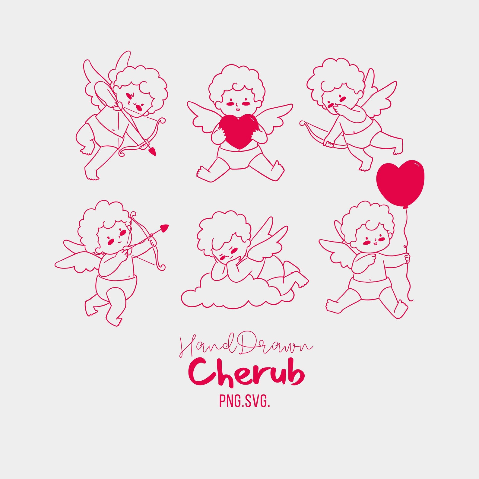 Valentine's Day Cherub Clipart - Cupid, Angels Illustration - Cupid ...