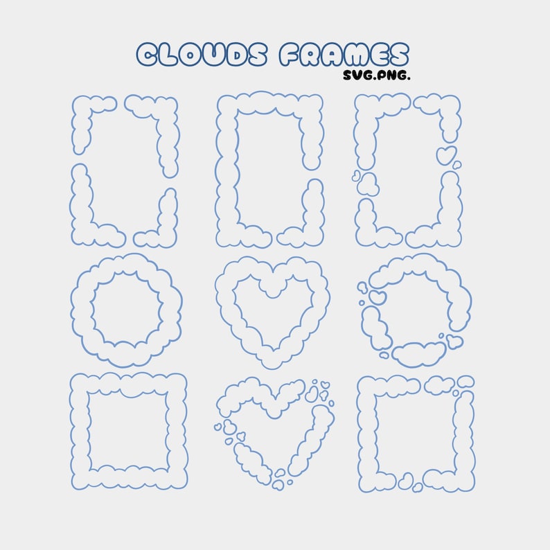Clouds Frames Illustration Clipart Collection | Border Elements ...