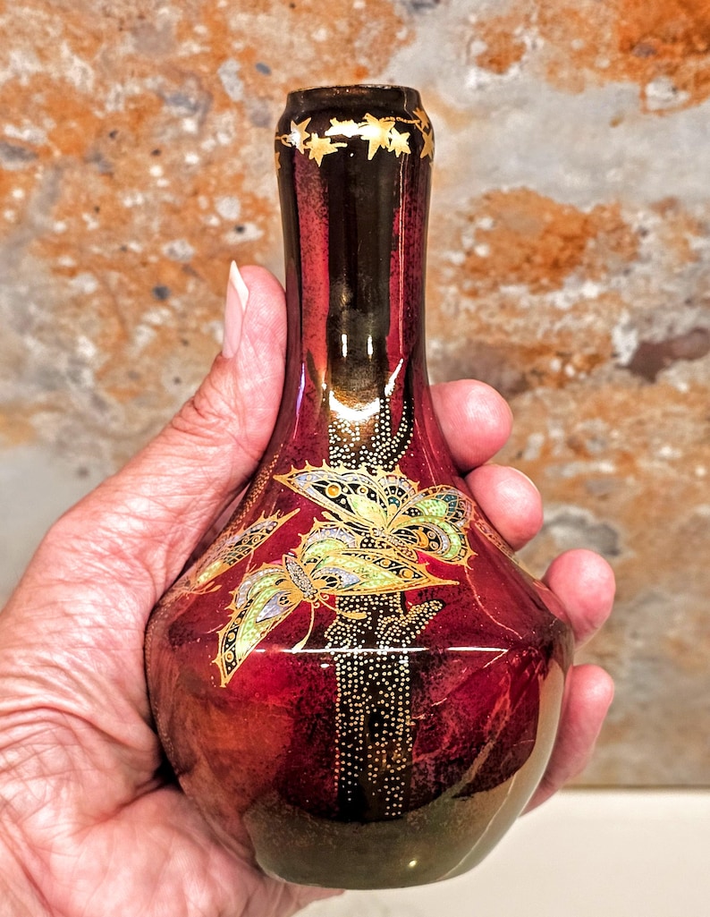 Rare 1920s Crown Devon Fieldings Sylvan Lusterine 'rouge Royale' Gilded ...