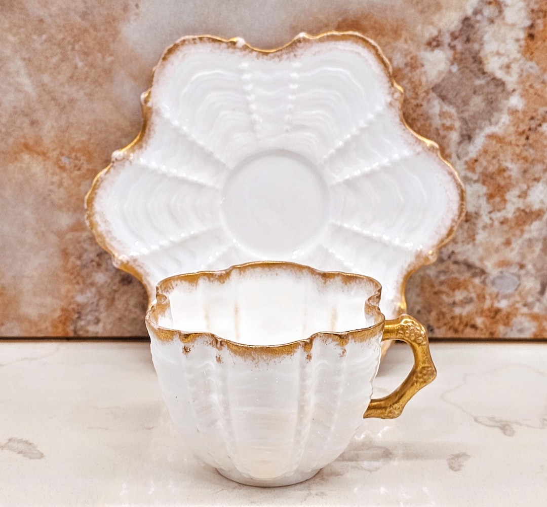 Rare 1890s Pre-shelley, Wileman Foley 1x White Gold Shell Cup & Saucer ...