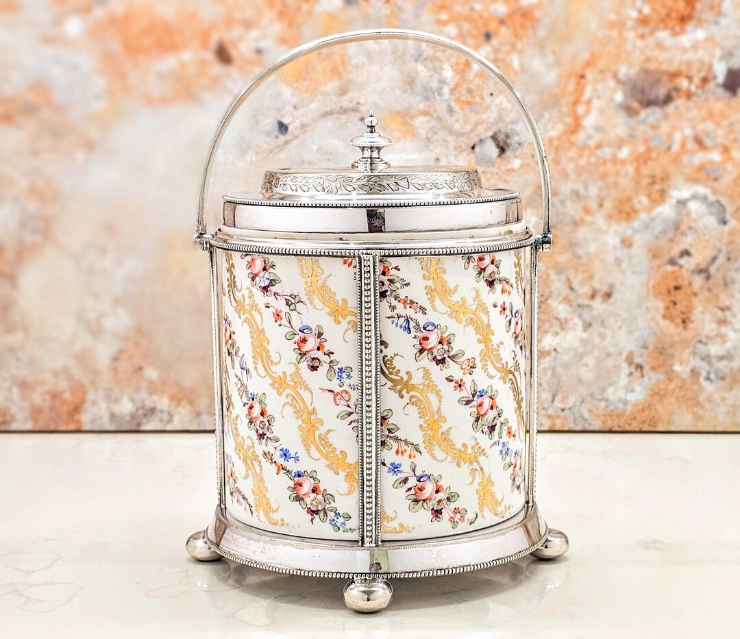 Very Rare 1880s Martin, Hall & Co Silver Plated Biscuit Barrel/caddy ...