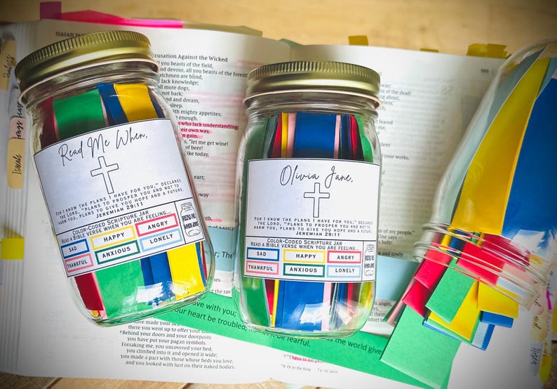 Bible Jar Christmas Gift, Encouraging Bible Verse Jar, Read Me When ...