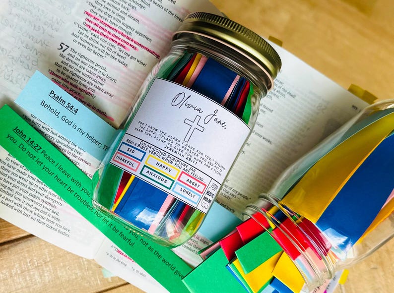 Bible Jar Christmas Gift, Encouraging Bible Verse Jar, Read Me When ...