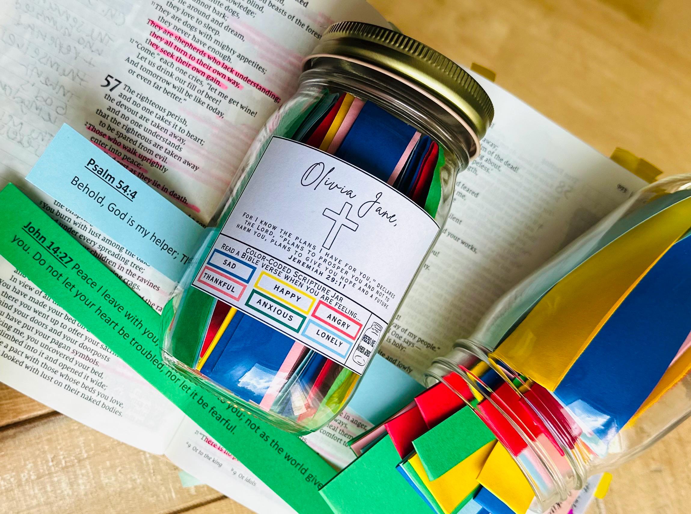 Bible Jar Christmas Gift, Encouraging Bible Verse Jar, Read Me When ...
