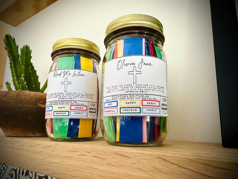 Bible Jar Christmas Gift, Encouraging Bible Verse Jar, Read Me When ...