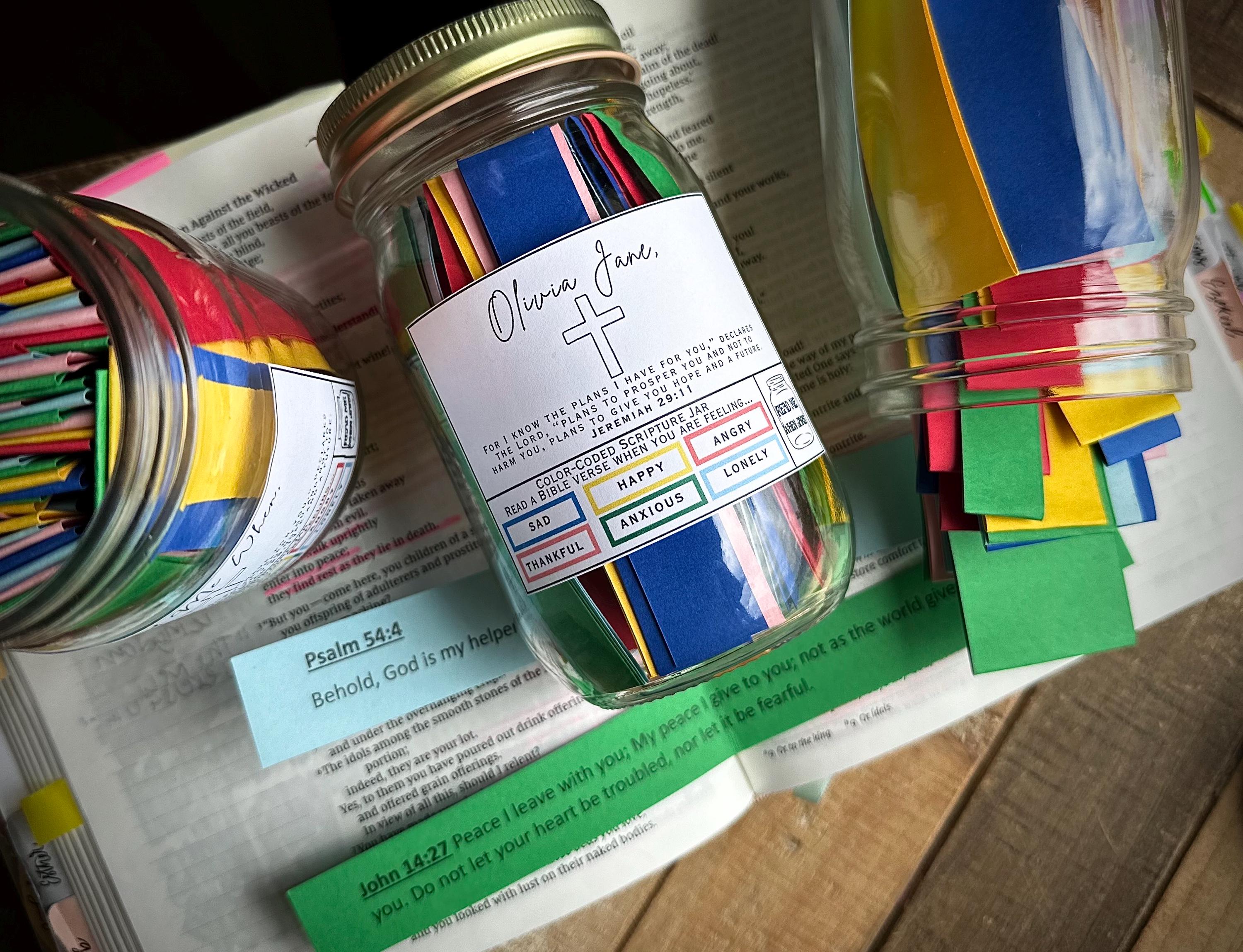 Bible Jar Christmas Gift, Encouraging Bible Verse Jar, Read Me When ...