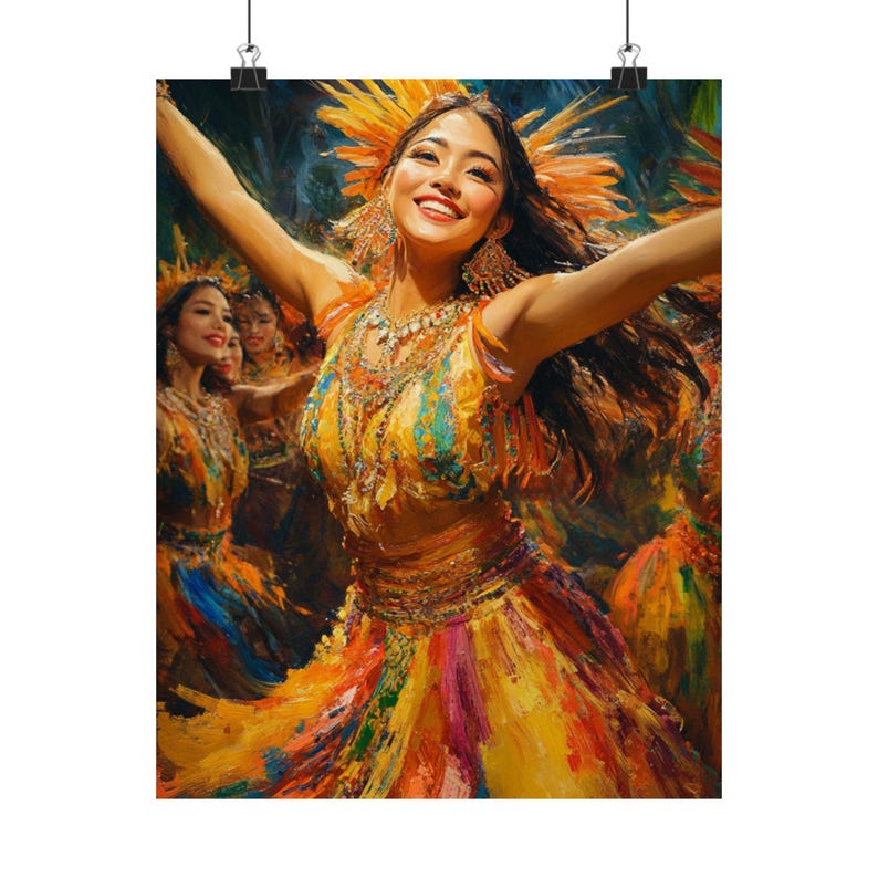 Vibrant Dancer Celebration Poster Colorful Wall Art Home Decor Gift for ...