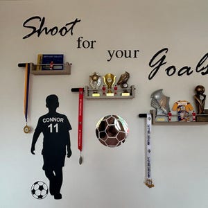 Quirky Bespoke Floating Football Shelves (set of 3 Differing Sizes ...