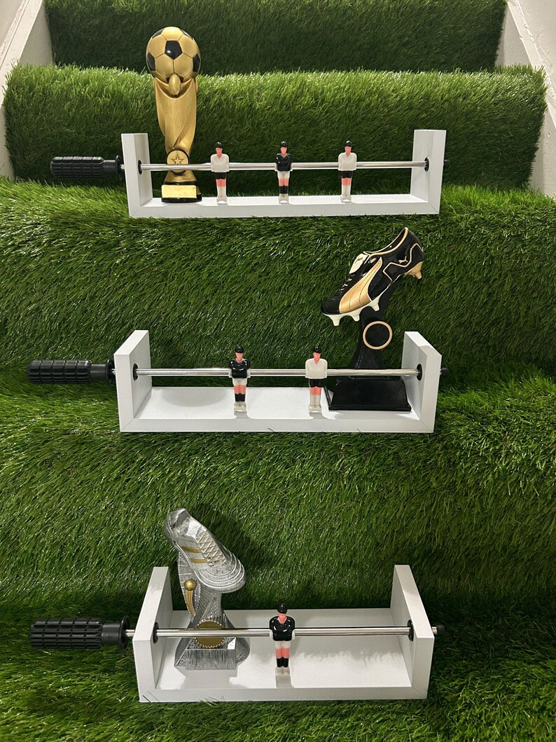 Quirky Bespoke Floating Football Shelves (set of 3 Differing Sizes ...
