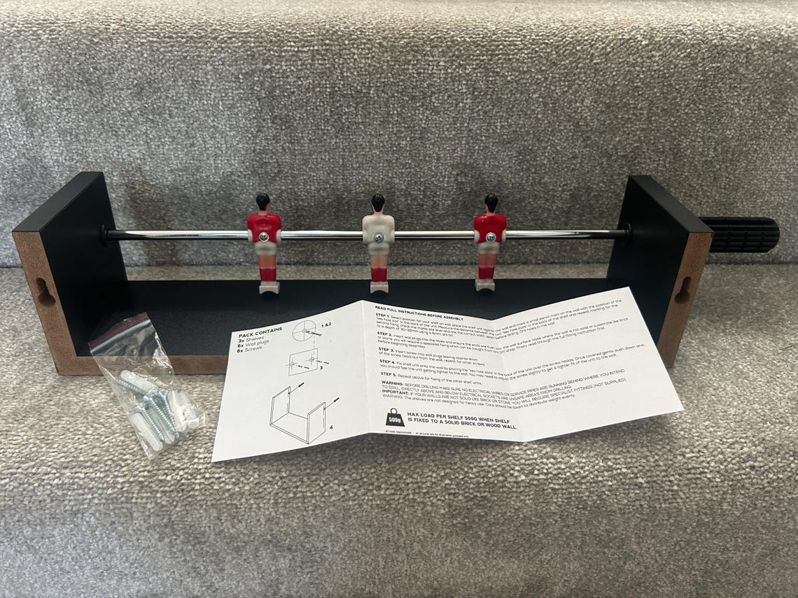 Quirky Bespoke Floating Football Shelves (set of 3 Differing Sizes ...