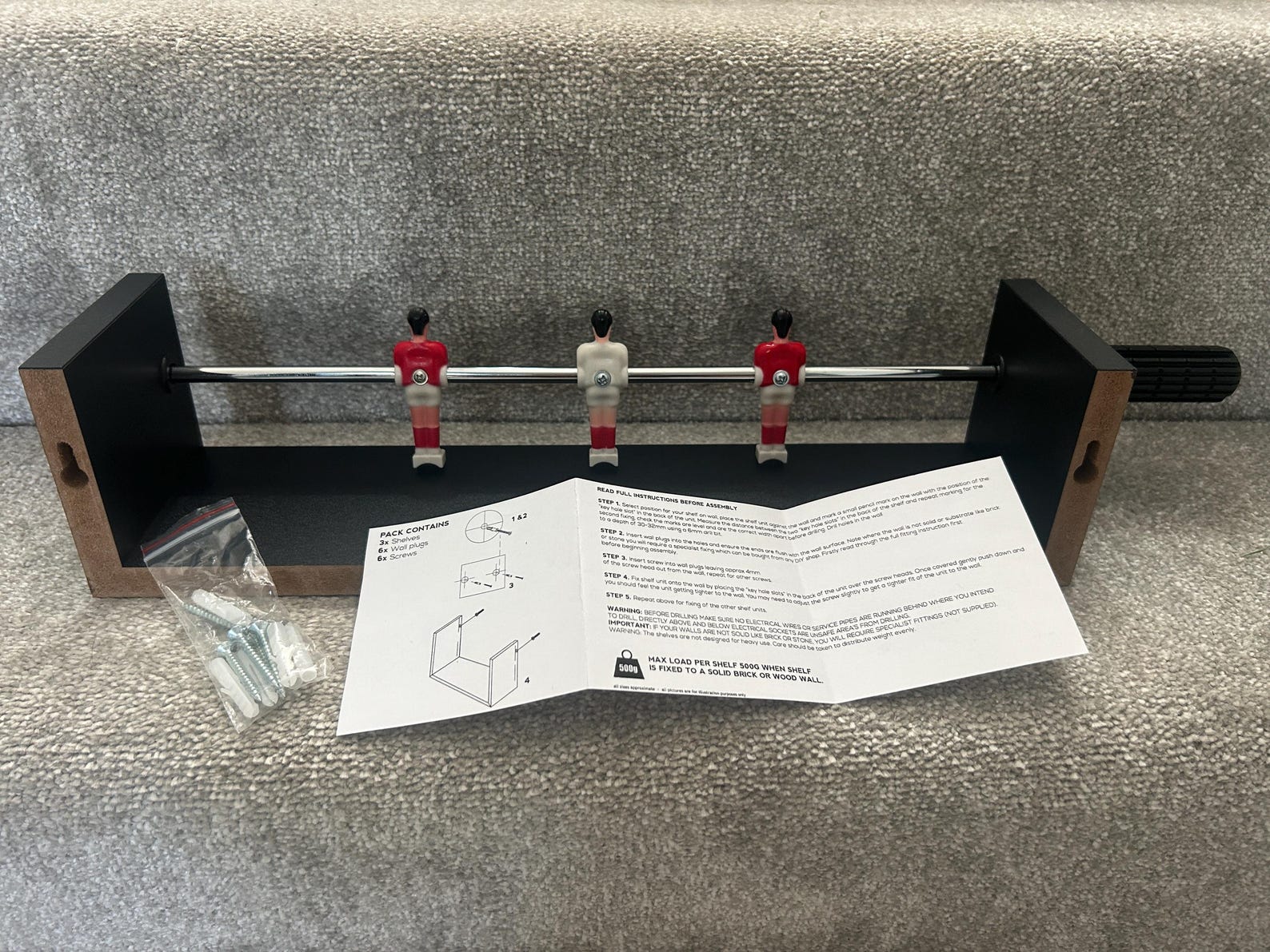 Quirky Bespoke Floating Football Shelves (set of 3 Differing Sizes ...