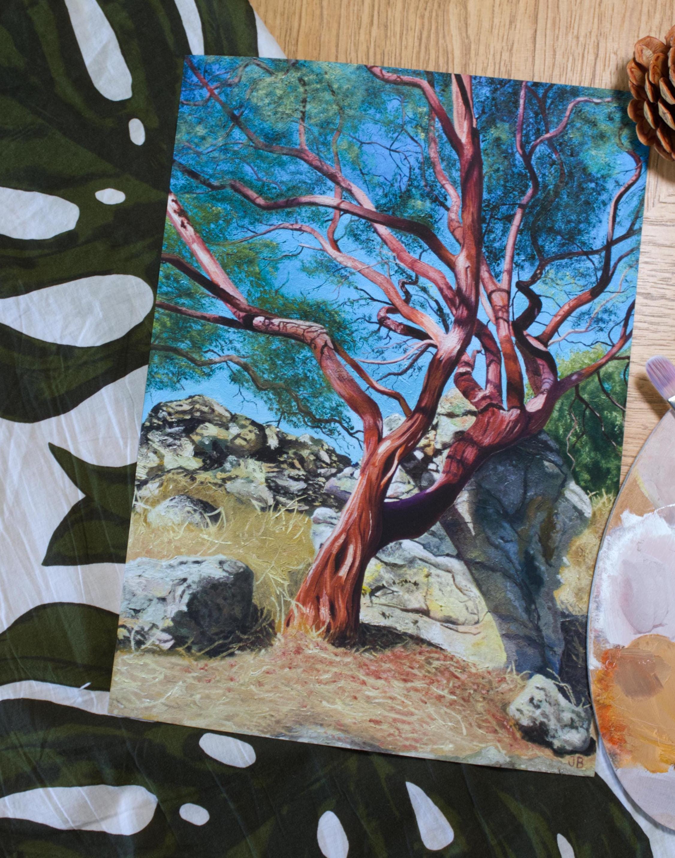 Manzanita Tree Art Print Desert Landscape Realism Oil Painting ...