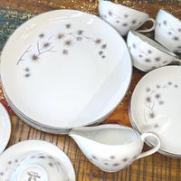 Corelle Blue Atomic Snowflake Garland 16 Piece Dish Set Retro Vintage ...