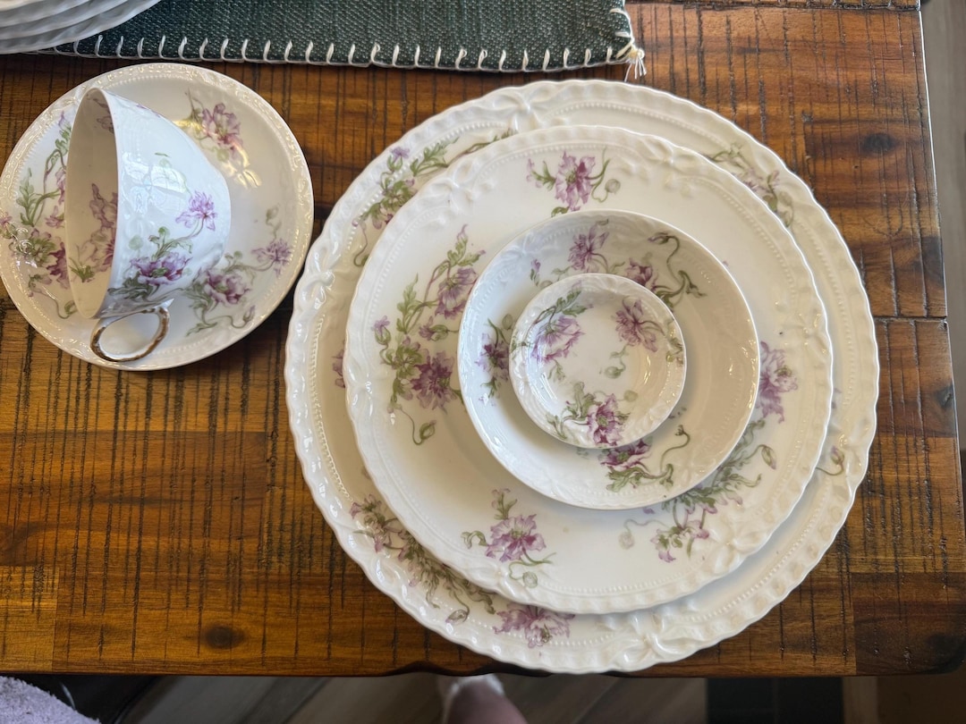 Service de vaisselle antique Theodore Haviland Limoges en porcelaine ...