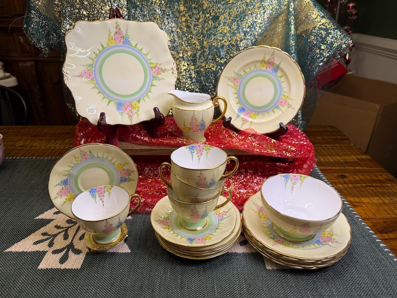 Vintage Royal Standard Bone China Tea Set — Floral English Teacups ...