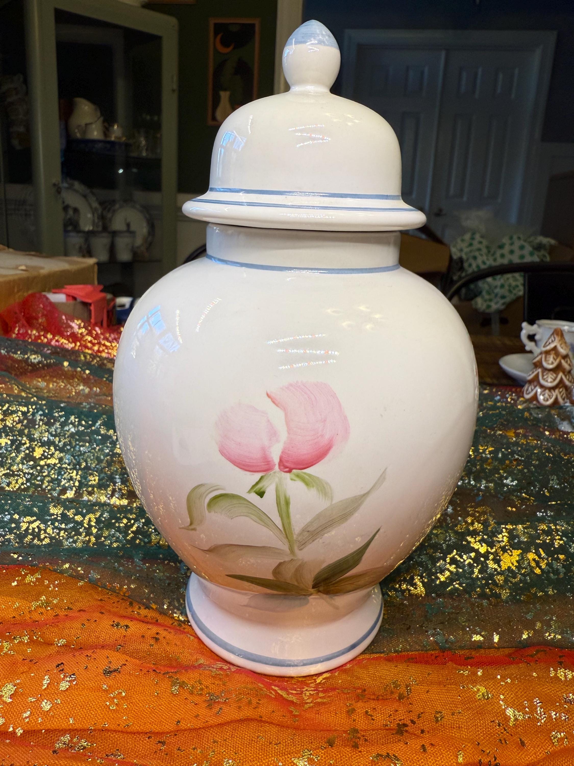 Hand-painted Floral Ginger Jar • Andrea by Sadek Porcelain Vase - Etsy
