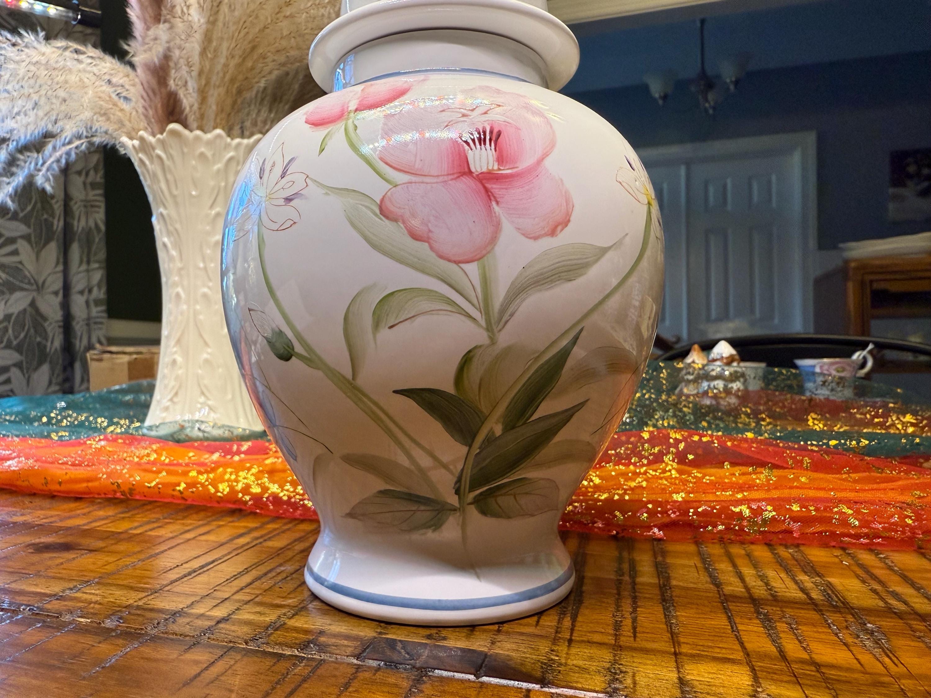 Hand-painted Floral Ginger Jar • Andrea by Sadek Porcelain Vase - Etsy