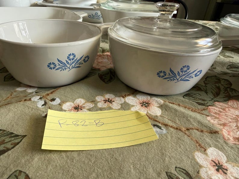 Vintage Corningware Blue Cornflower Casserole: USA Pyroceram Bakeware ...