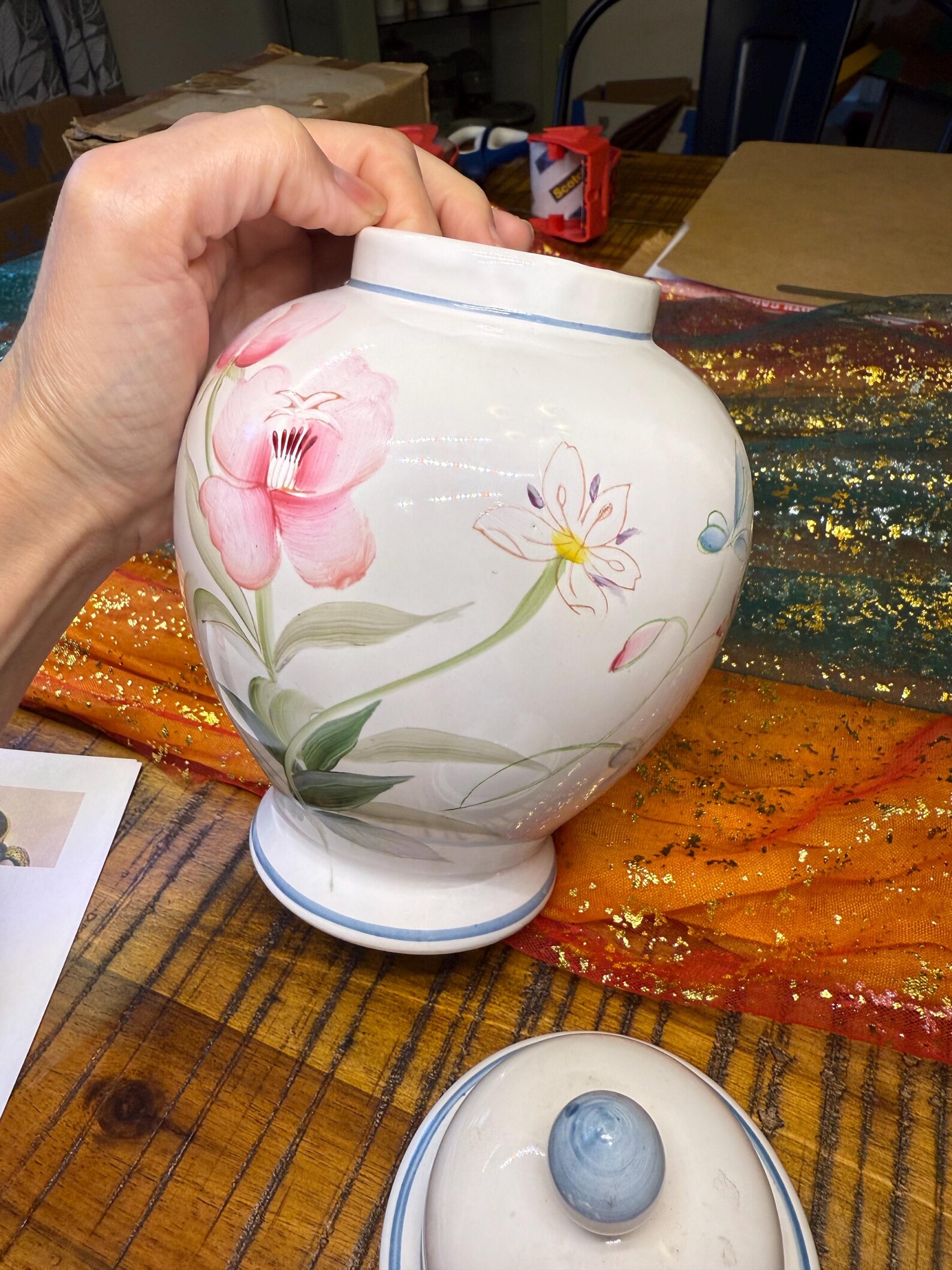Hand-painted Floral Ginger Jar • Andrea by Sadek Porcelain Vase - Etsy