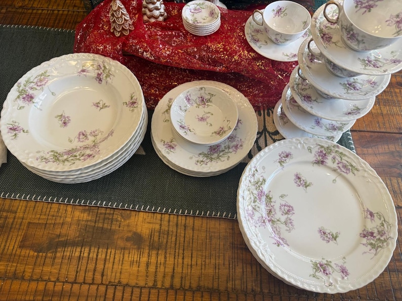 Service de vaisselle antique Theodore Haviland Limoges en porcelaine ...