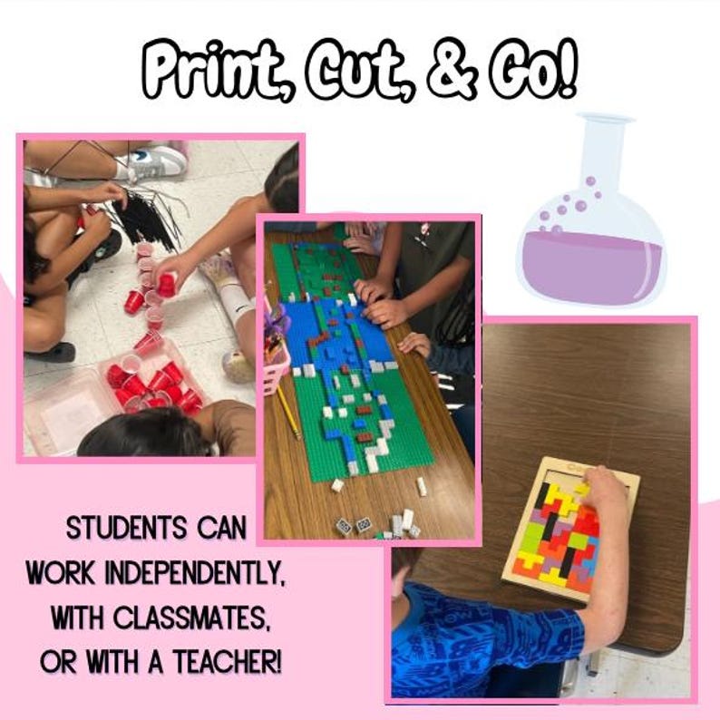 STEM Bins -labels, Directions, and Game Cards - Elementary School ...