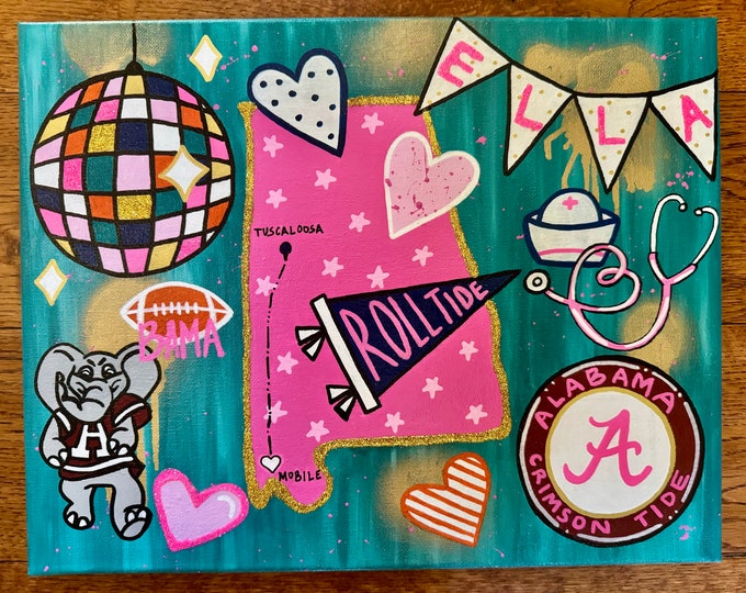 11”x14” College Girls Dorm Room Canvas Wall Art Decor School Spirit ...