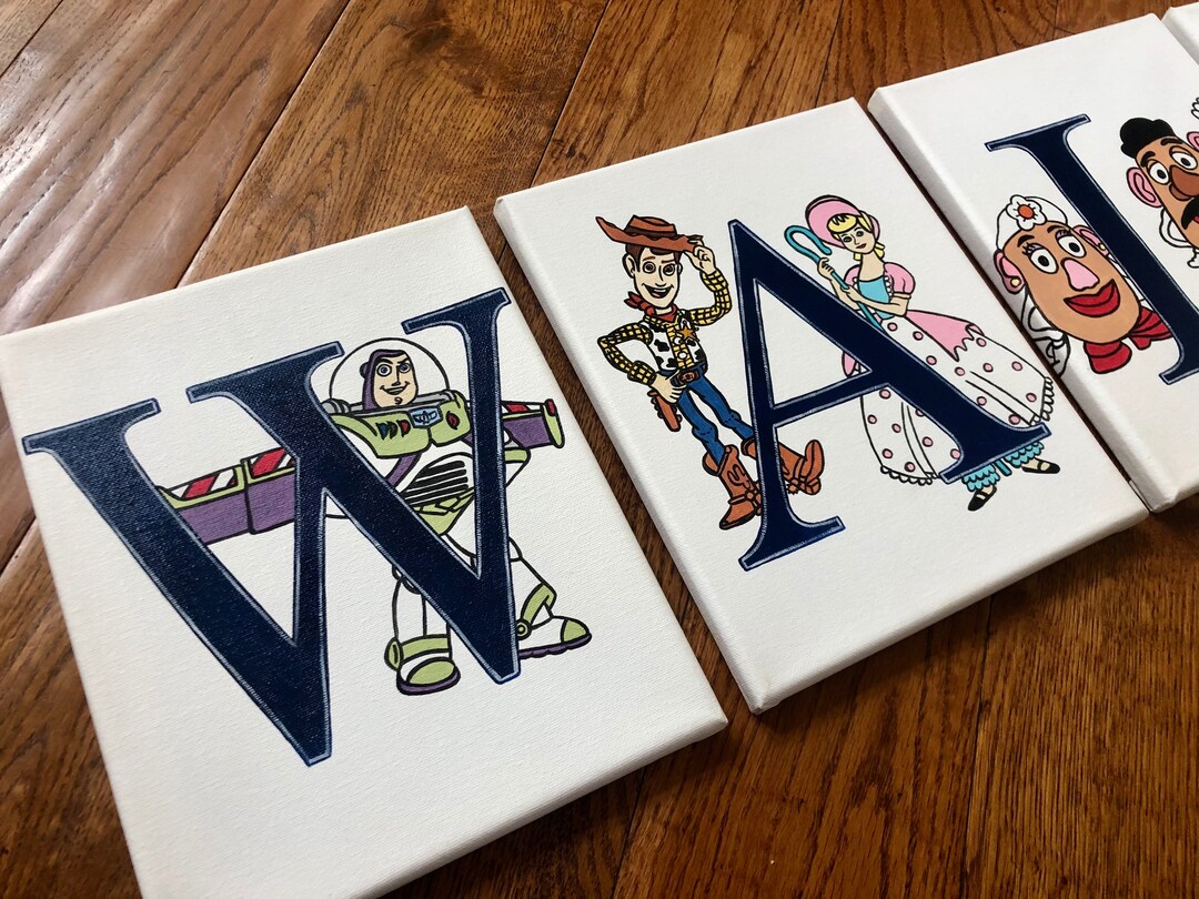 8" X 10" Toy Story Woody Buzz Lightyear Personalized Name Wall Letters ...