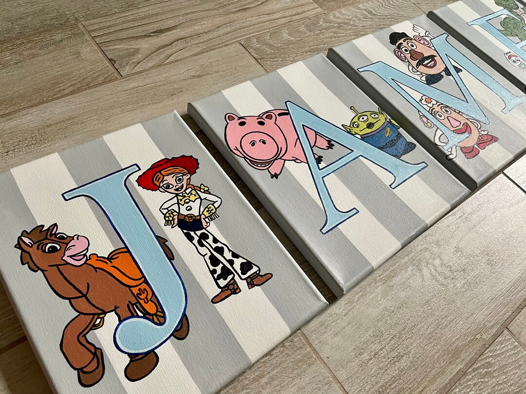 8" X 10" Toy Story Woody Buzz Lightyear Personalized Name Wall Letters ...