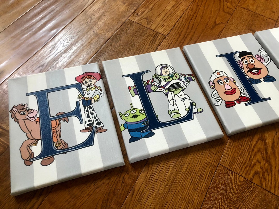 8" X 10" Toy Story Woody Buzz Lightyear Personalized Name Wall Letters ...